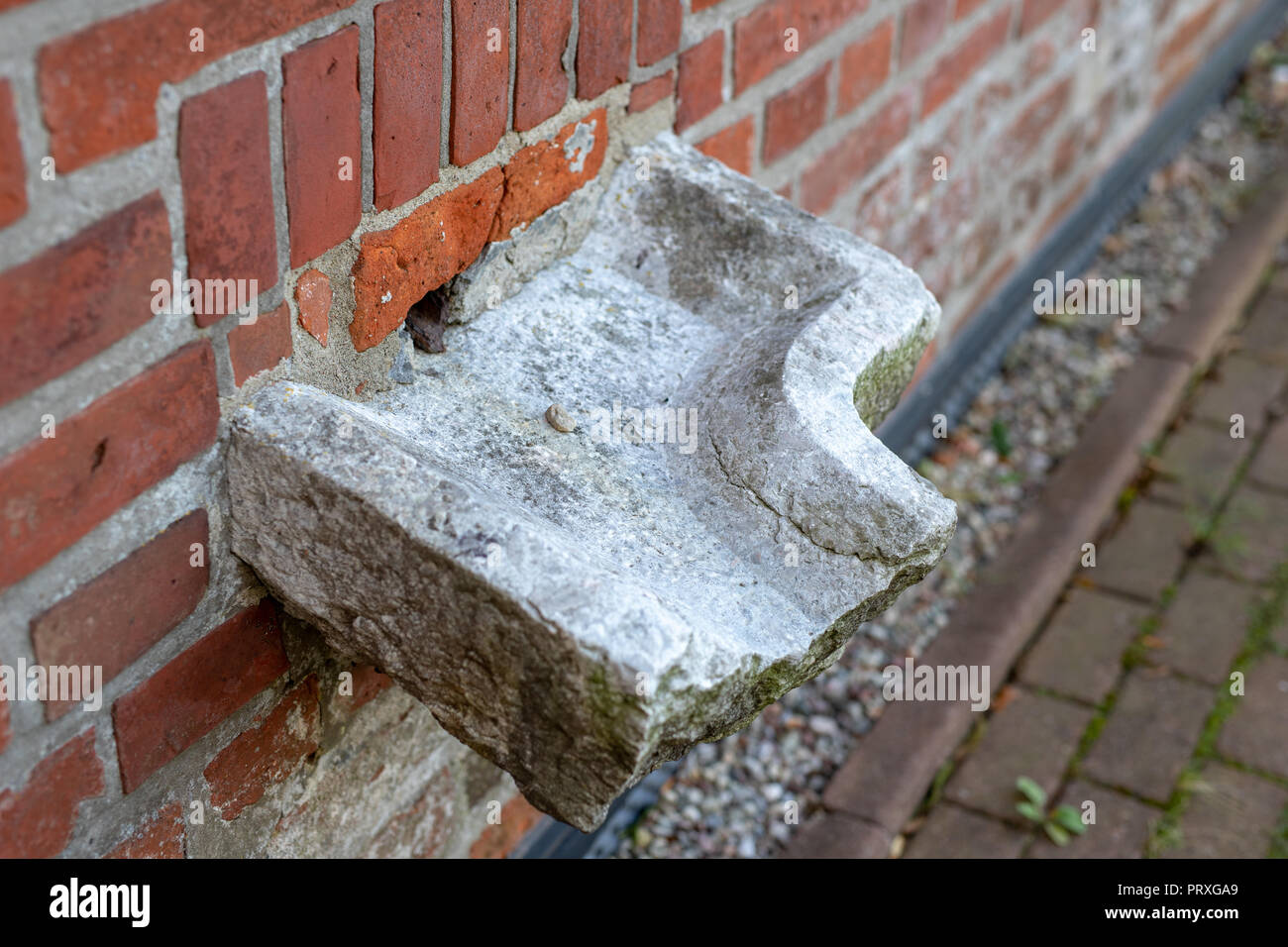 An old church in Central Europe. A religious building of red brick ...