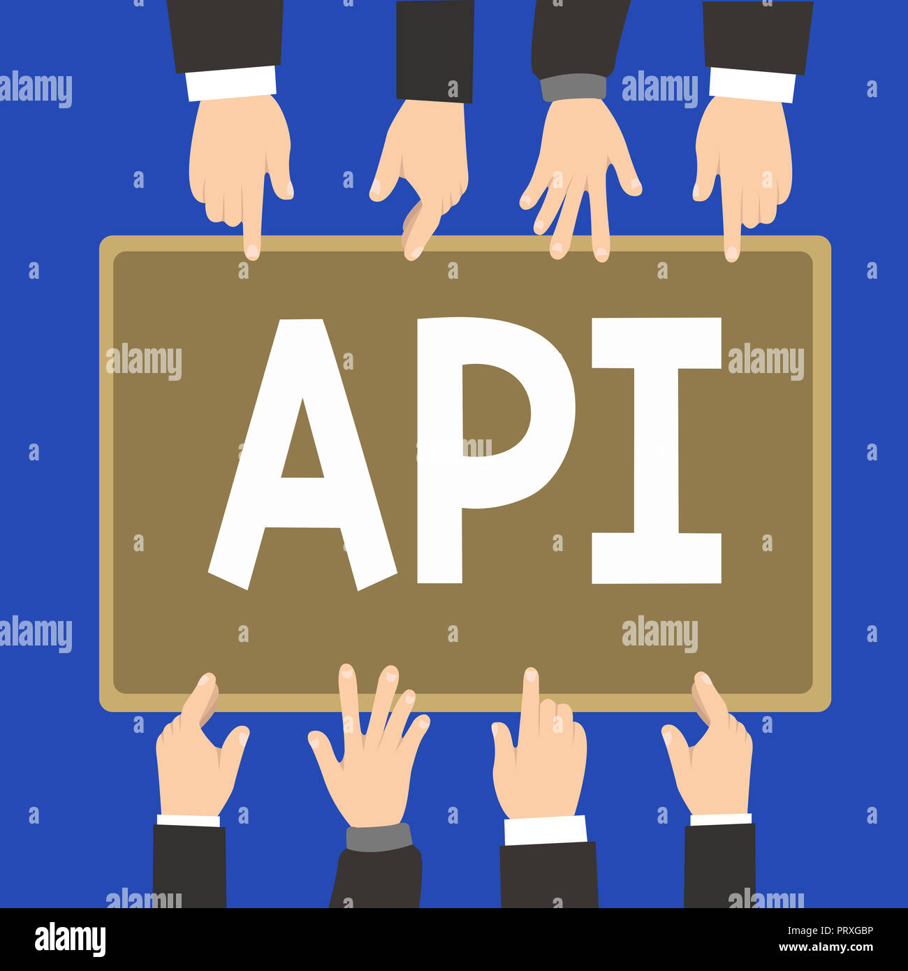 Word writing text Api. Business concept for Tools for building software Computer programming ...