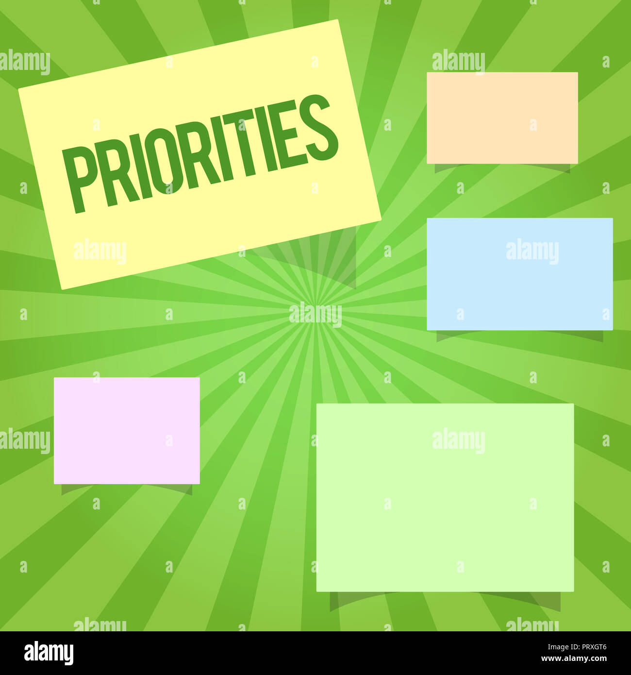 Handwriting text writing Priorities. Concept meaning Things that are ...