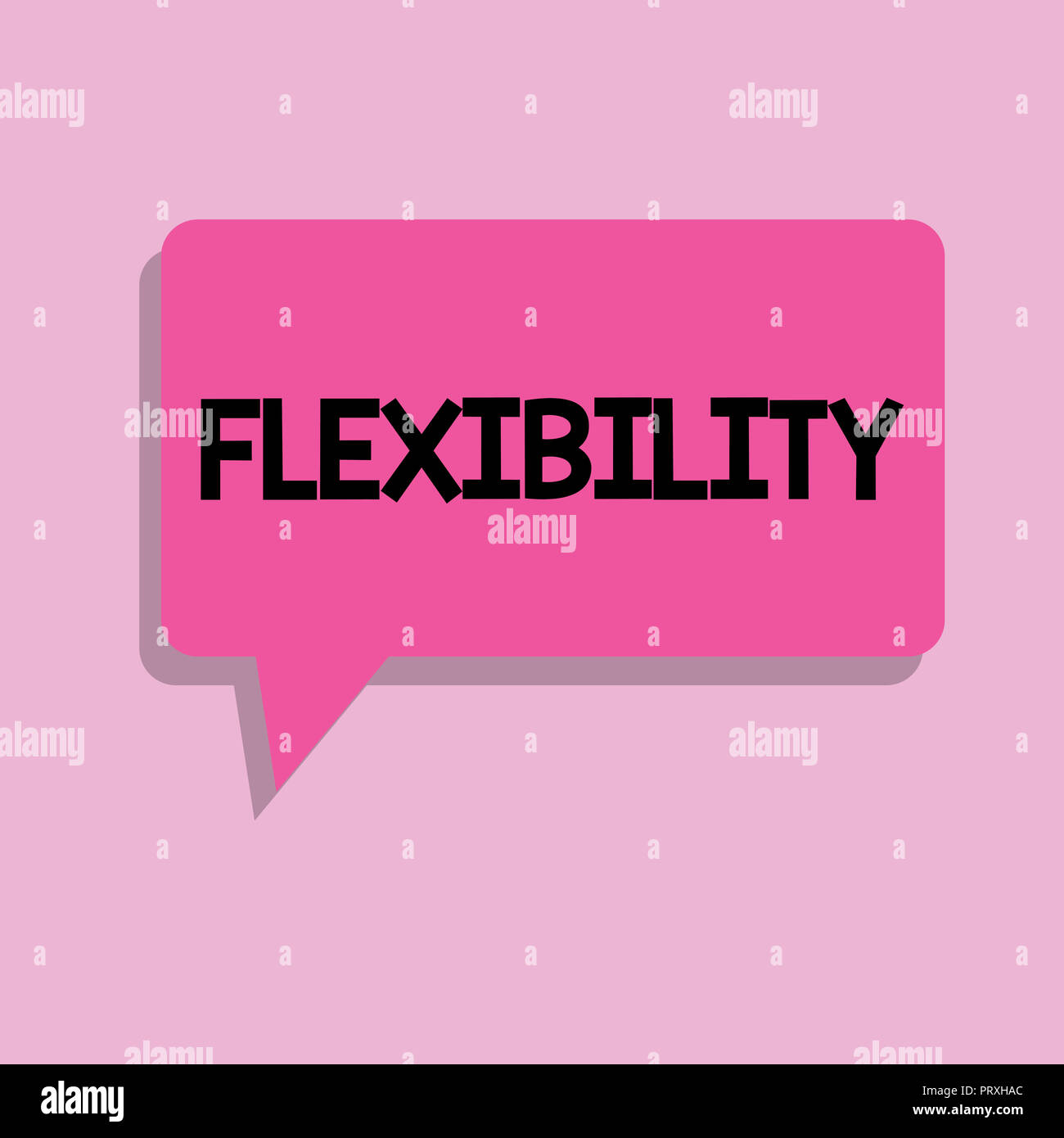 Handwriting text Flexibility. Concept meaning Quality of bending ...