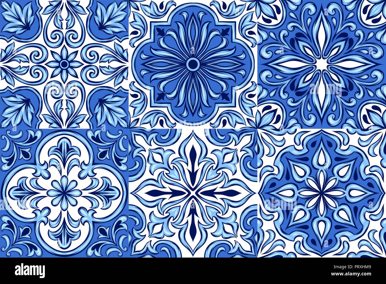 Portuguese azulejo ceramic tile pattern Stock Vector Image & Art - Alamy
