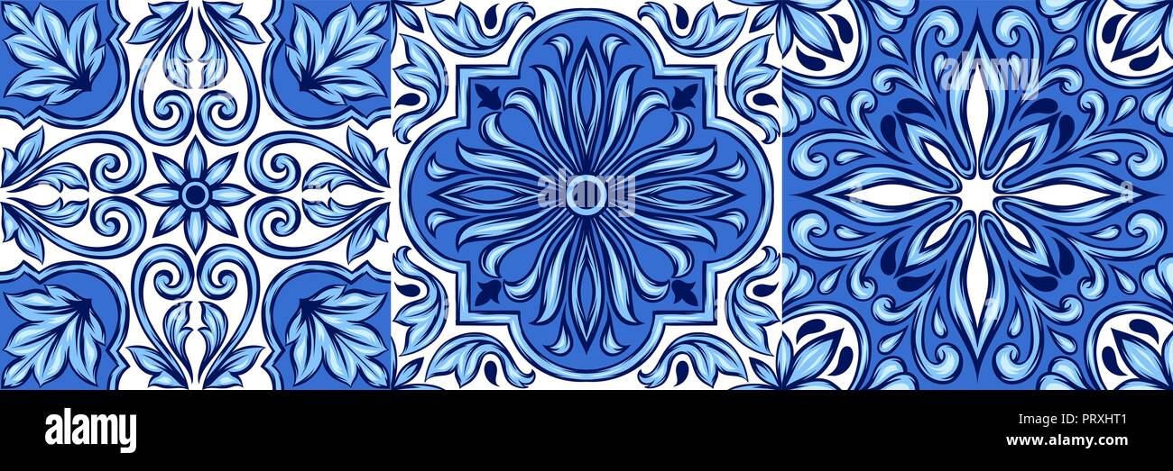 Portuguese azulejo ceramic tile pattern Stock Vector Image & Art - Alamy