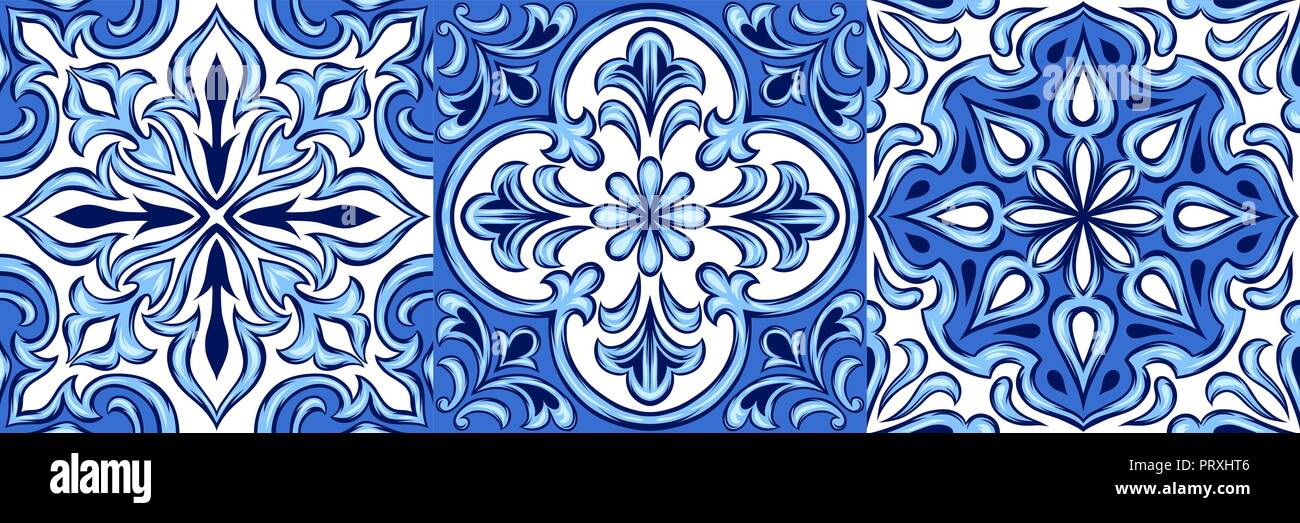 Portuguese azulejo ceramic tile pattern Stock Vector Image & Art - Alamy