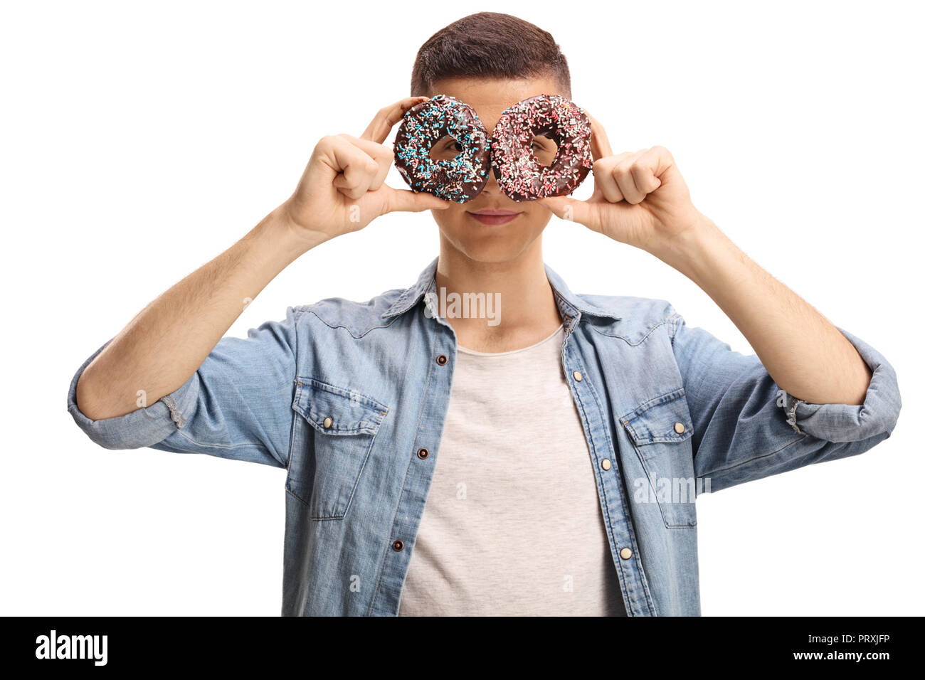 Donuts doughnuts food man High Resolution Stock Photography and Images ...