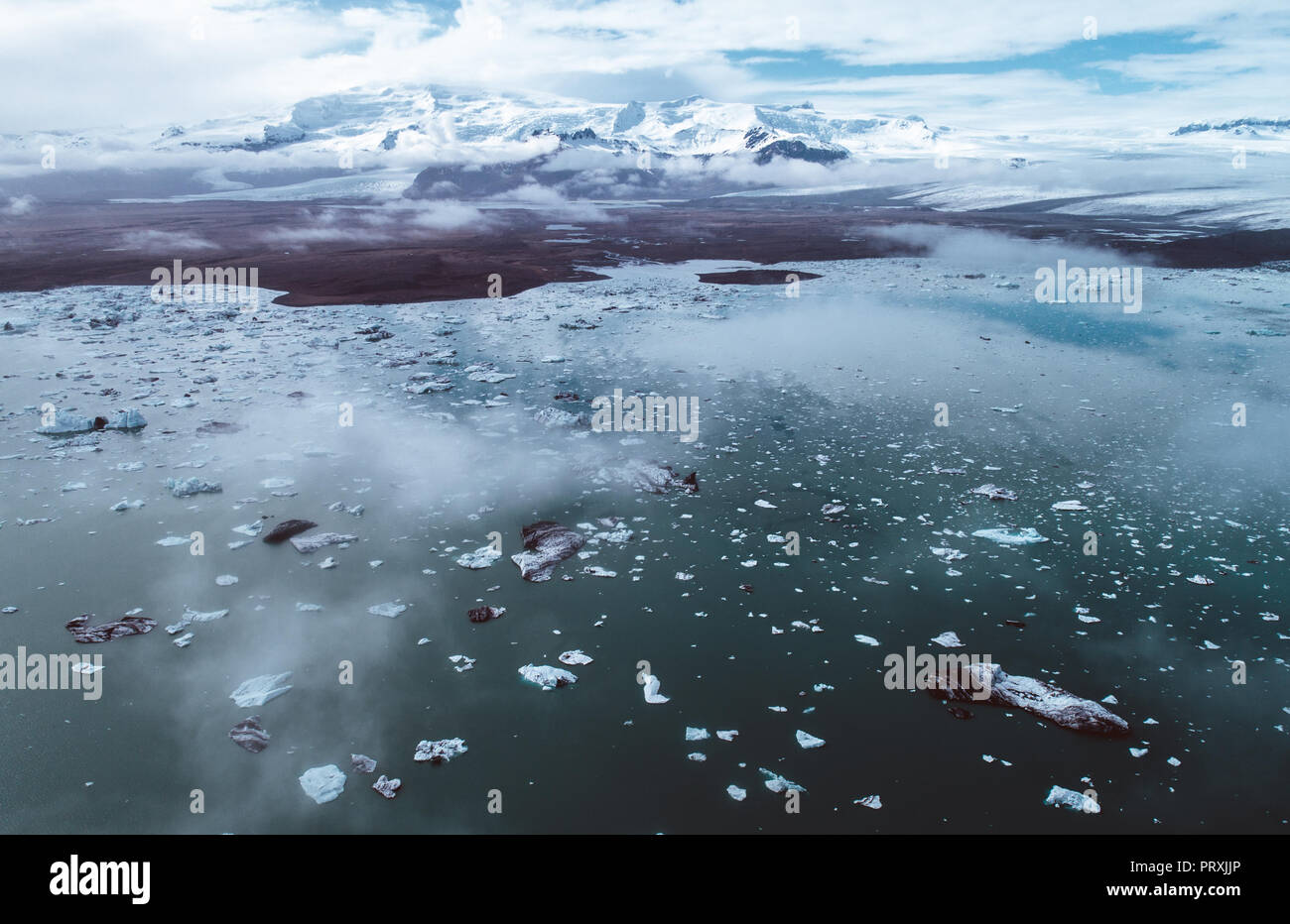 Icelandic panoramas, aerial view on the glacier lagoon Stock Photo - Alamy