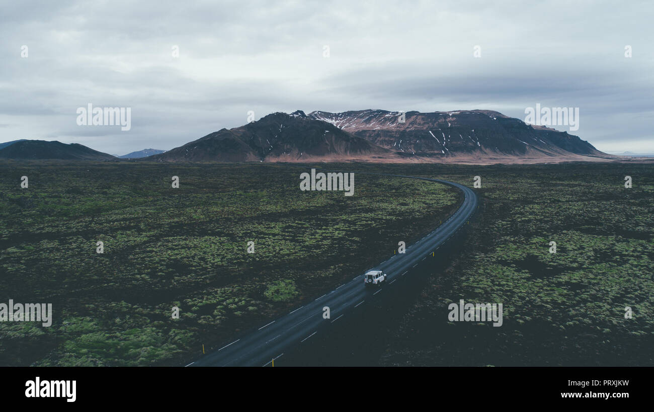 Driving on the icelandic roads, exploring iceland Stock Photo - Alamy