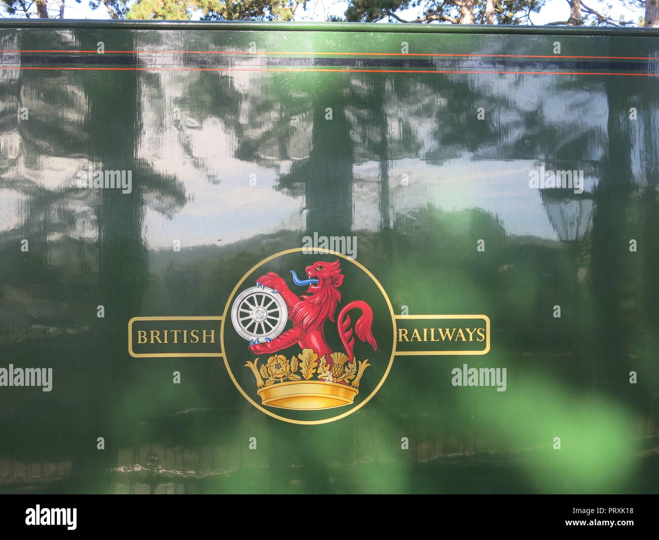 The lion & wheel British Railways emblem is shown against the shiny ...