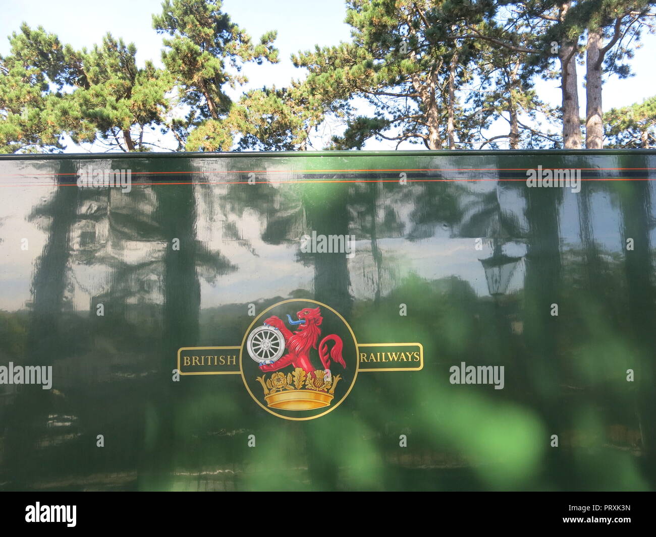 The lion & wheel British Railways emblem is shown against the shiny ...