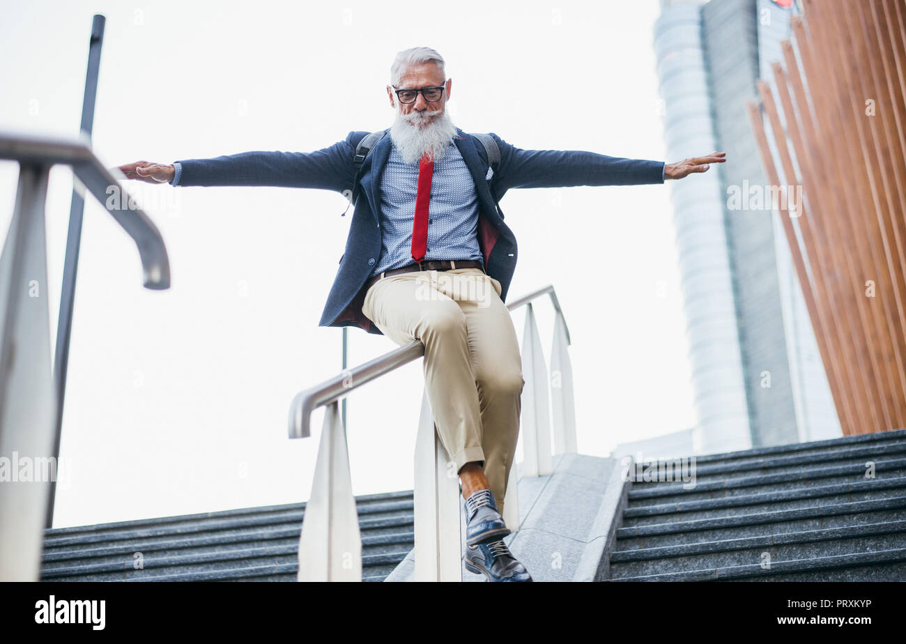 Senior hipster with stylish beard portraits Stock Photo - Alamy