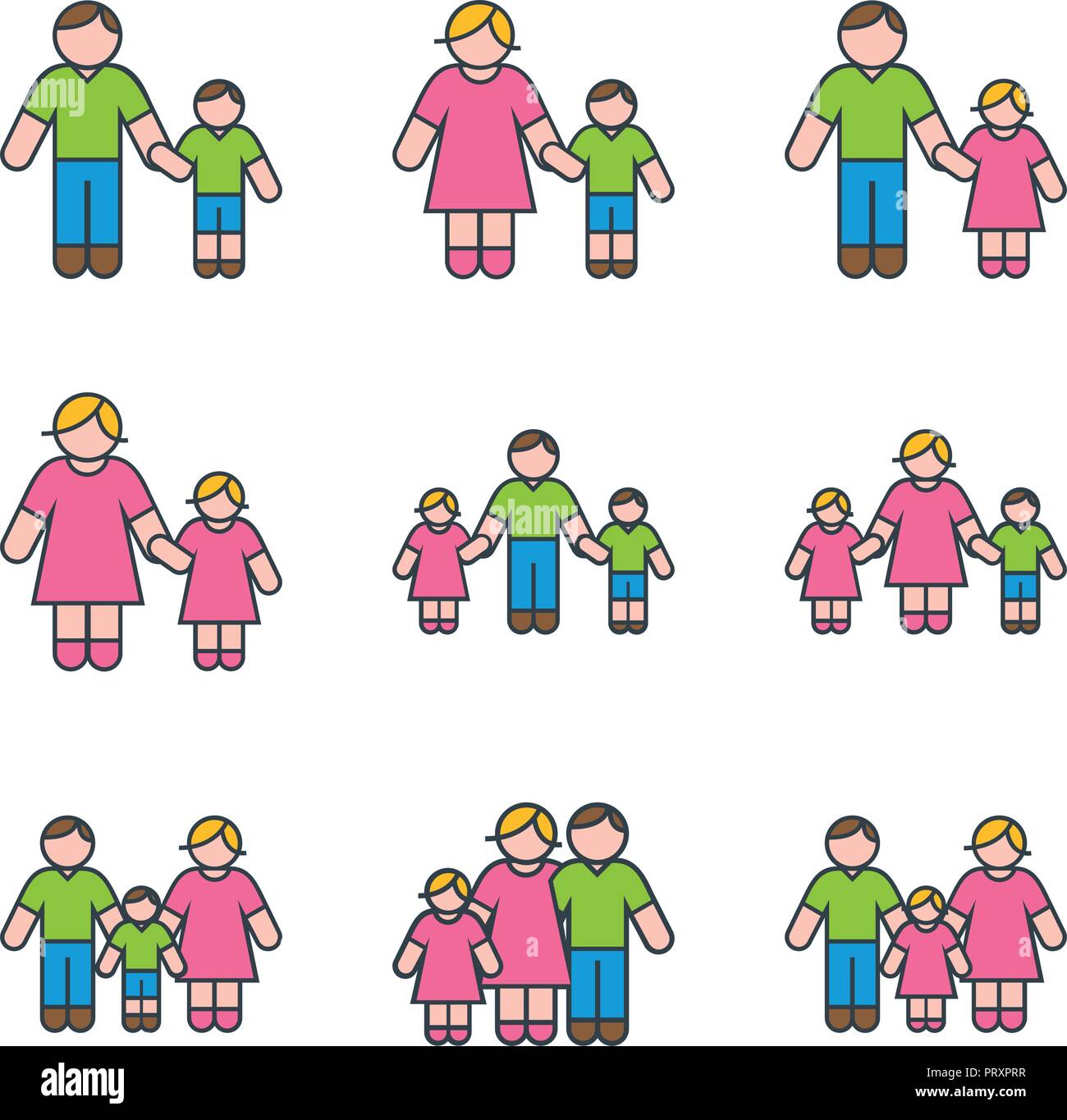 Parents and children Stock Vector Image & Art - Alamy