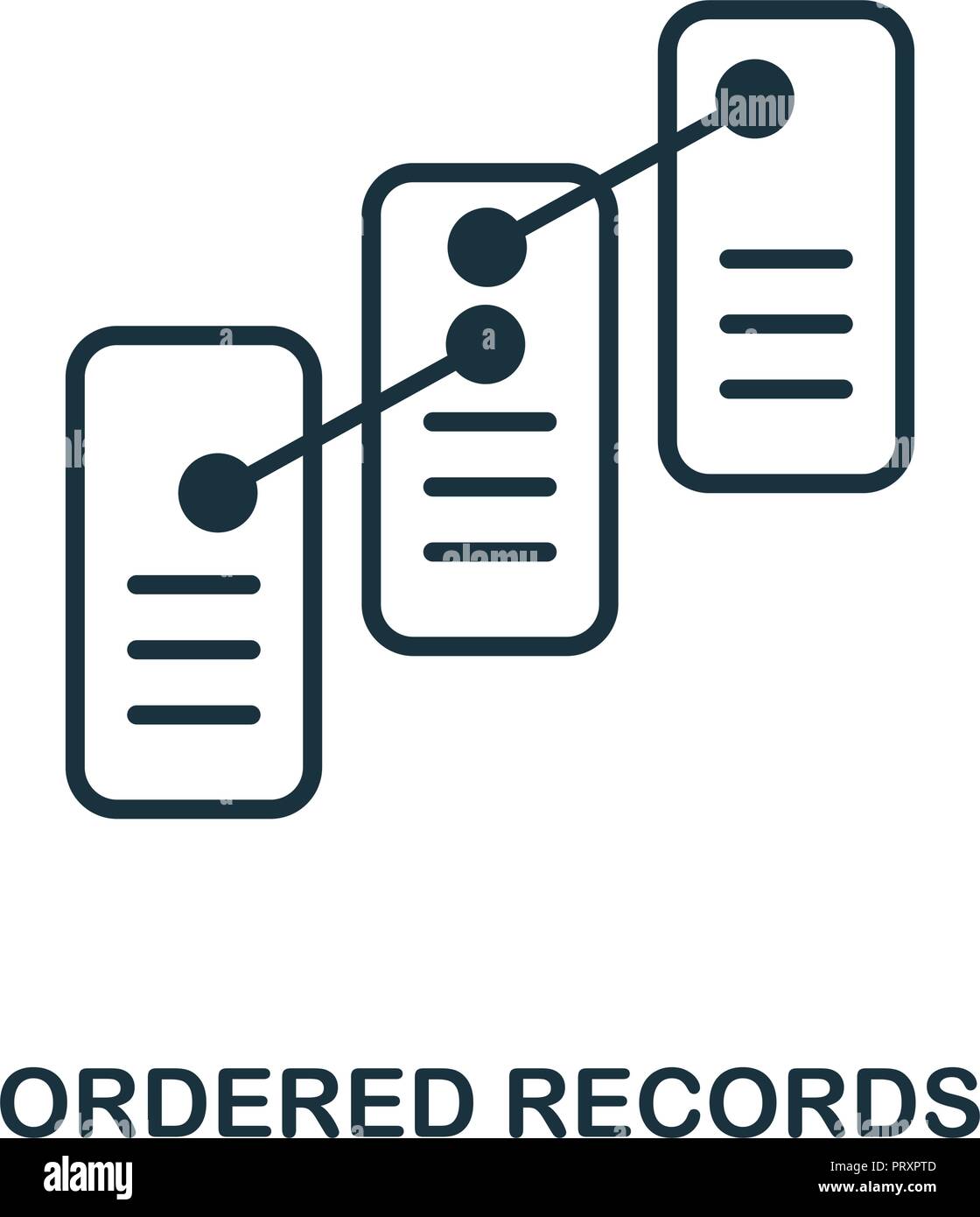 Ordered Records icon. Monochrome style design from blockchain ...