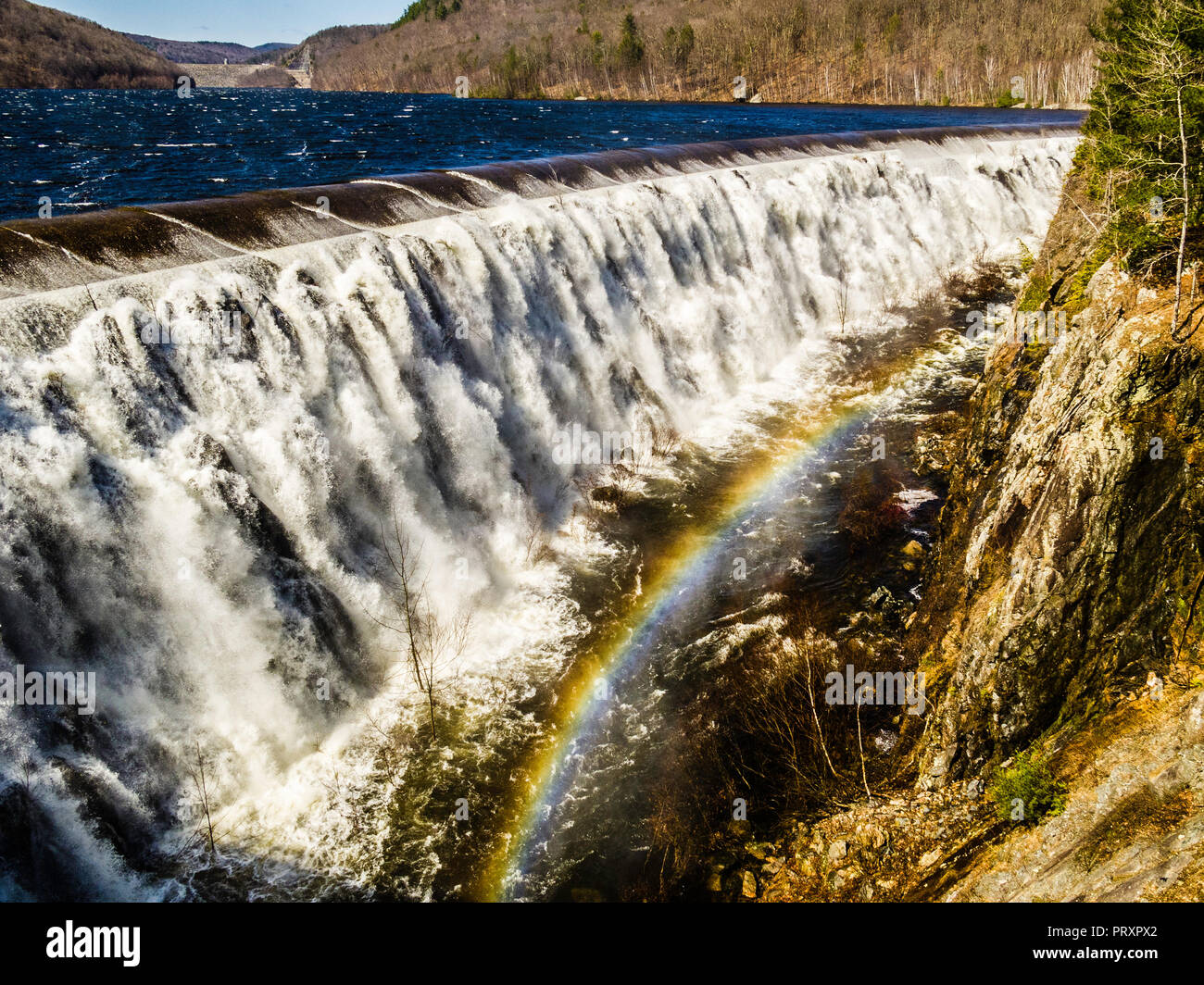 Rainbow Hogback Dam Spillway Hartland, Connecticut, USA Stock Photo - Alamy