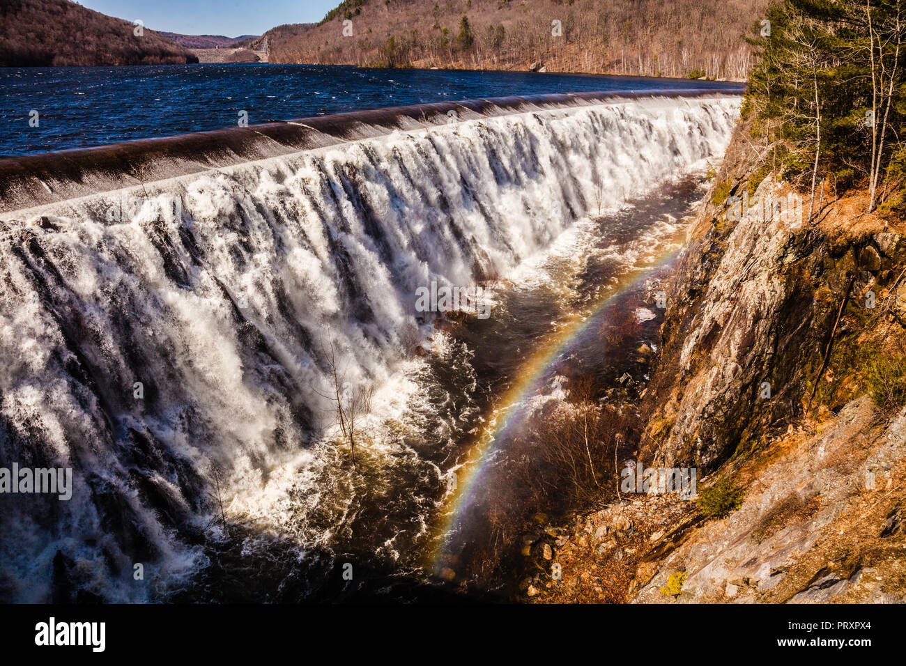 Rainbow Hogback Dam Spillway Hartland, Connecticut, USA Stock Photo - Alamy