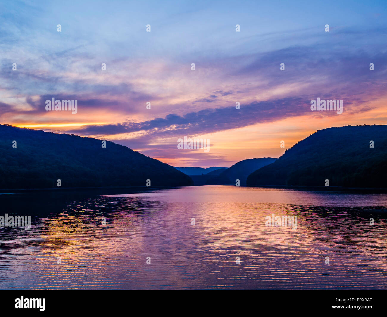 Sunset Hogback Dam Hartland, Connecticut, USA Stock Photo - Alamy