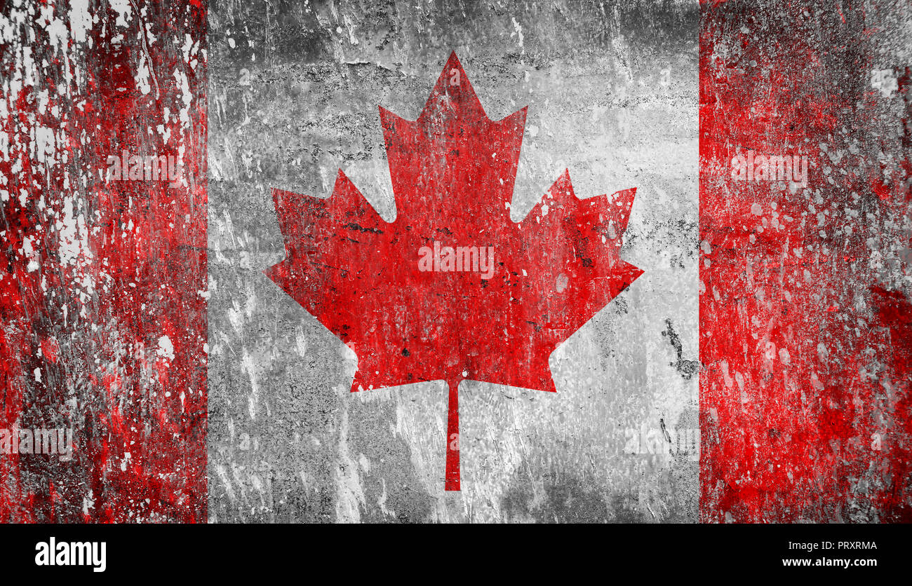 Old grunge Canada flag Stock Photo - Alamy