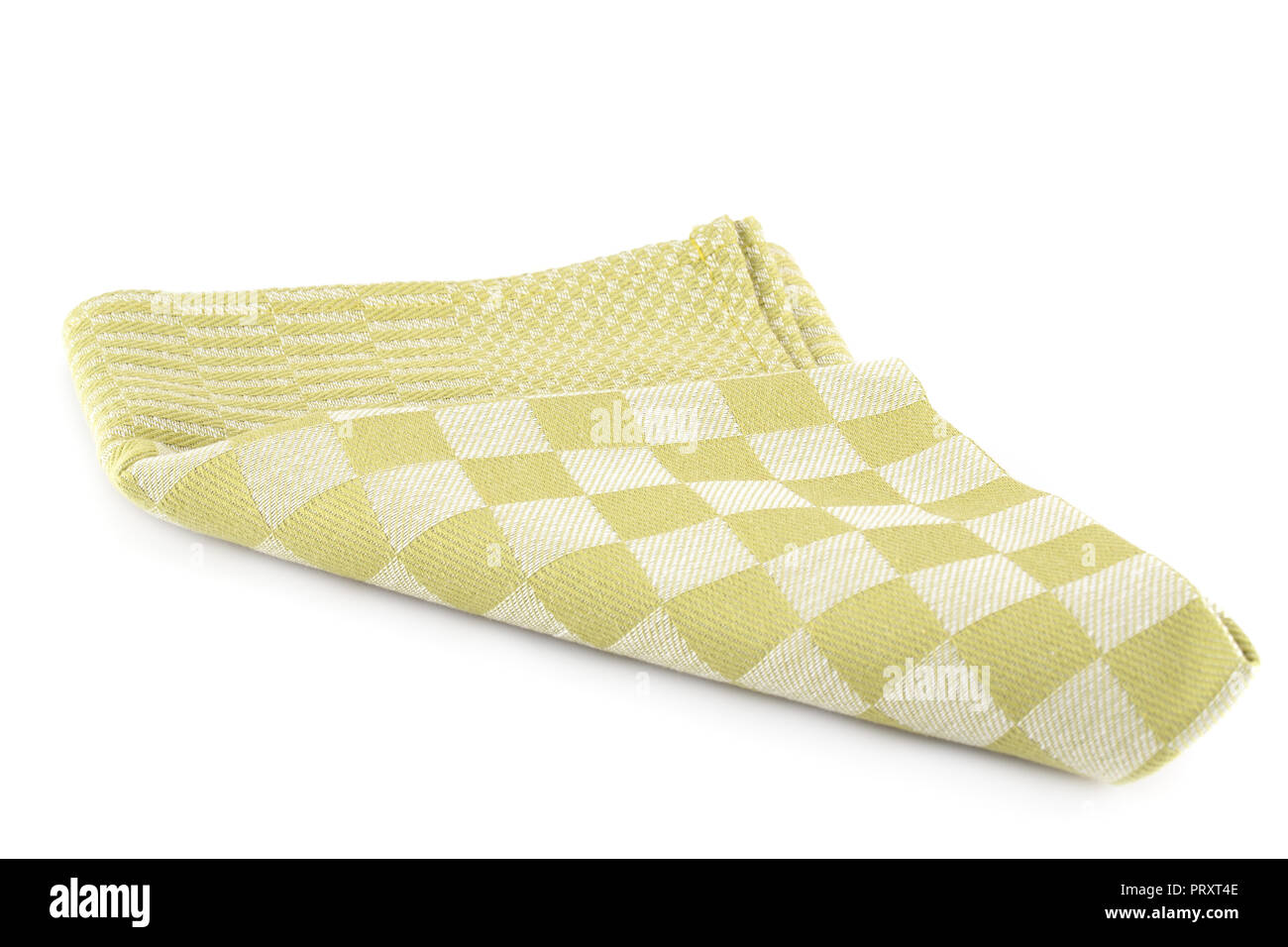 Green kitchen towel isolated on white background Stock Photo - Alamy