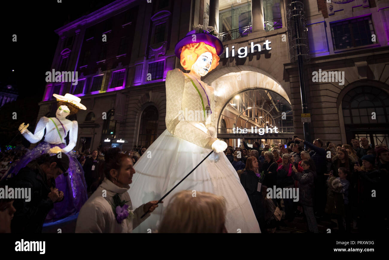 A light parade during the first night of Light Night Leeds, one of the ...