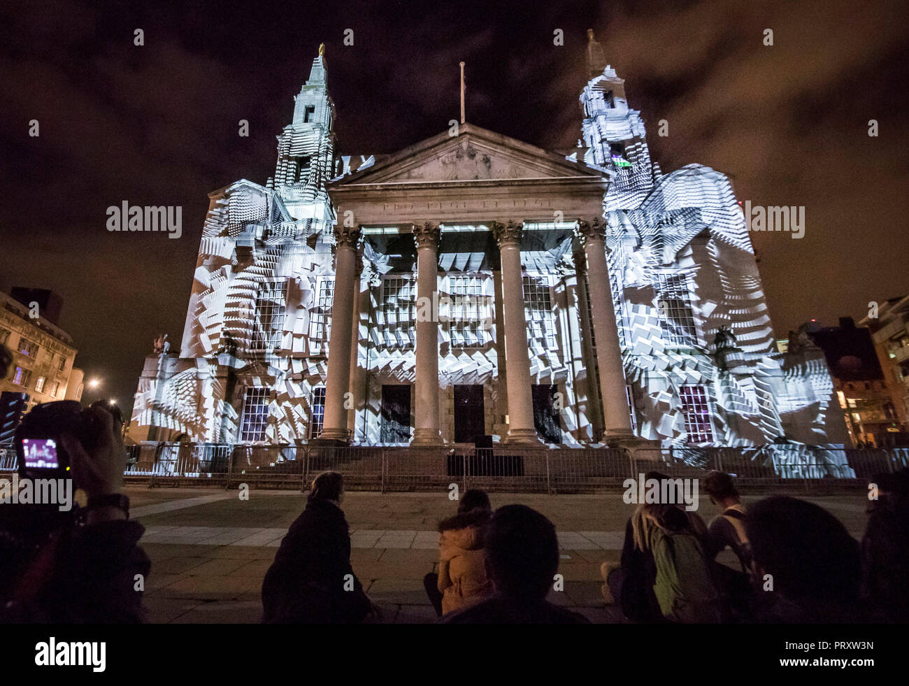 A building is illuminated during the first night of Light Night Leeds ...