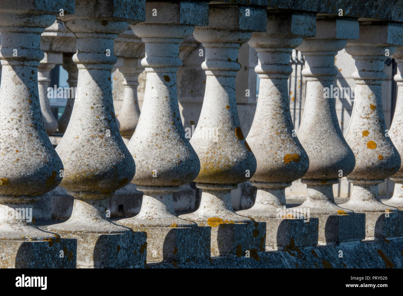 classical baluster columns made from concrete or stone Stock Photo - Alamy
