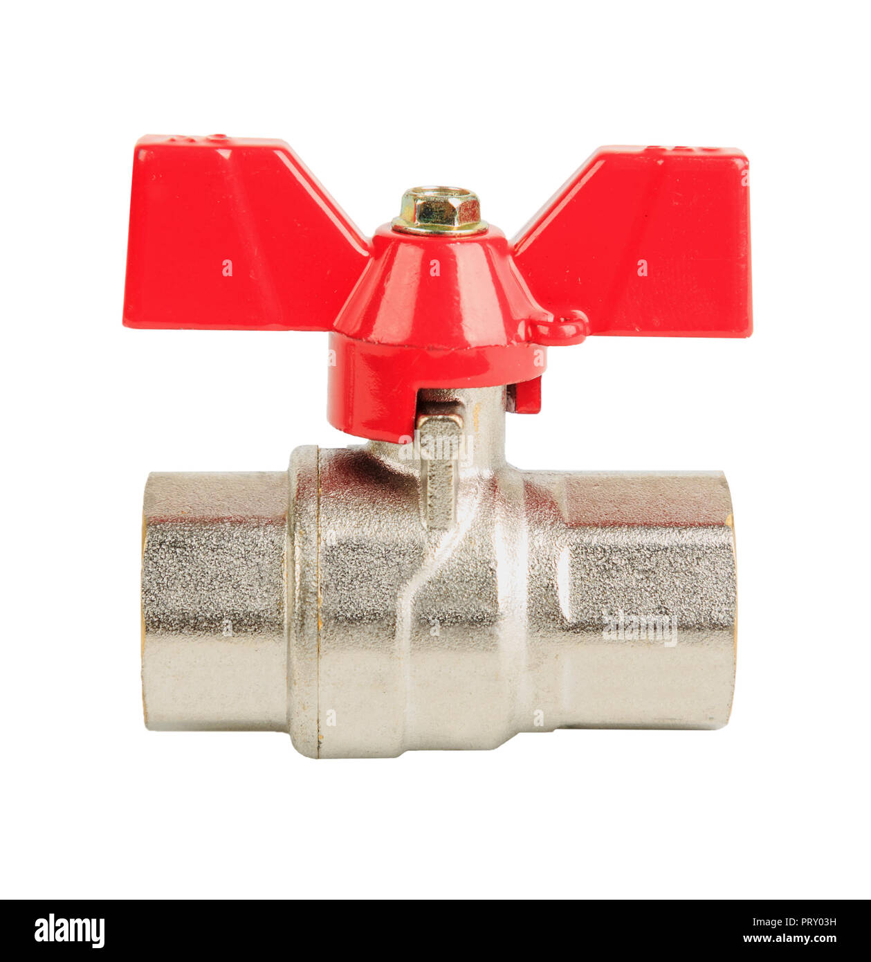 red metal ball valve isolated on white background Stock Photo - Alamy