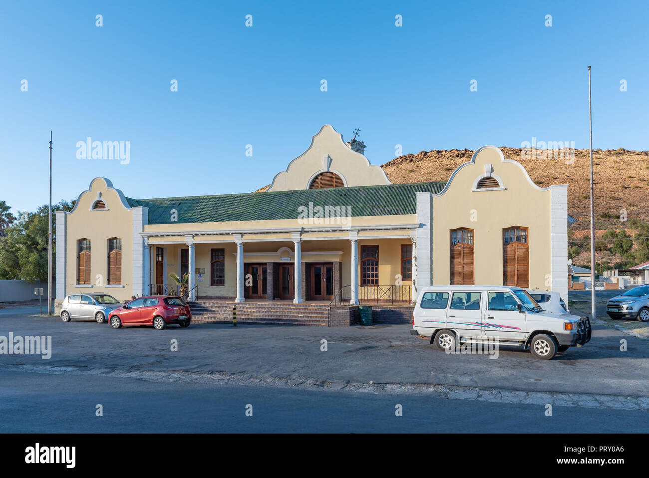 VICTORIA WEST, SOUTH AFRICA, AUGUST 7, 2018: The Town Hall in Victoria ...