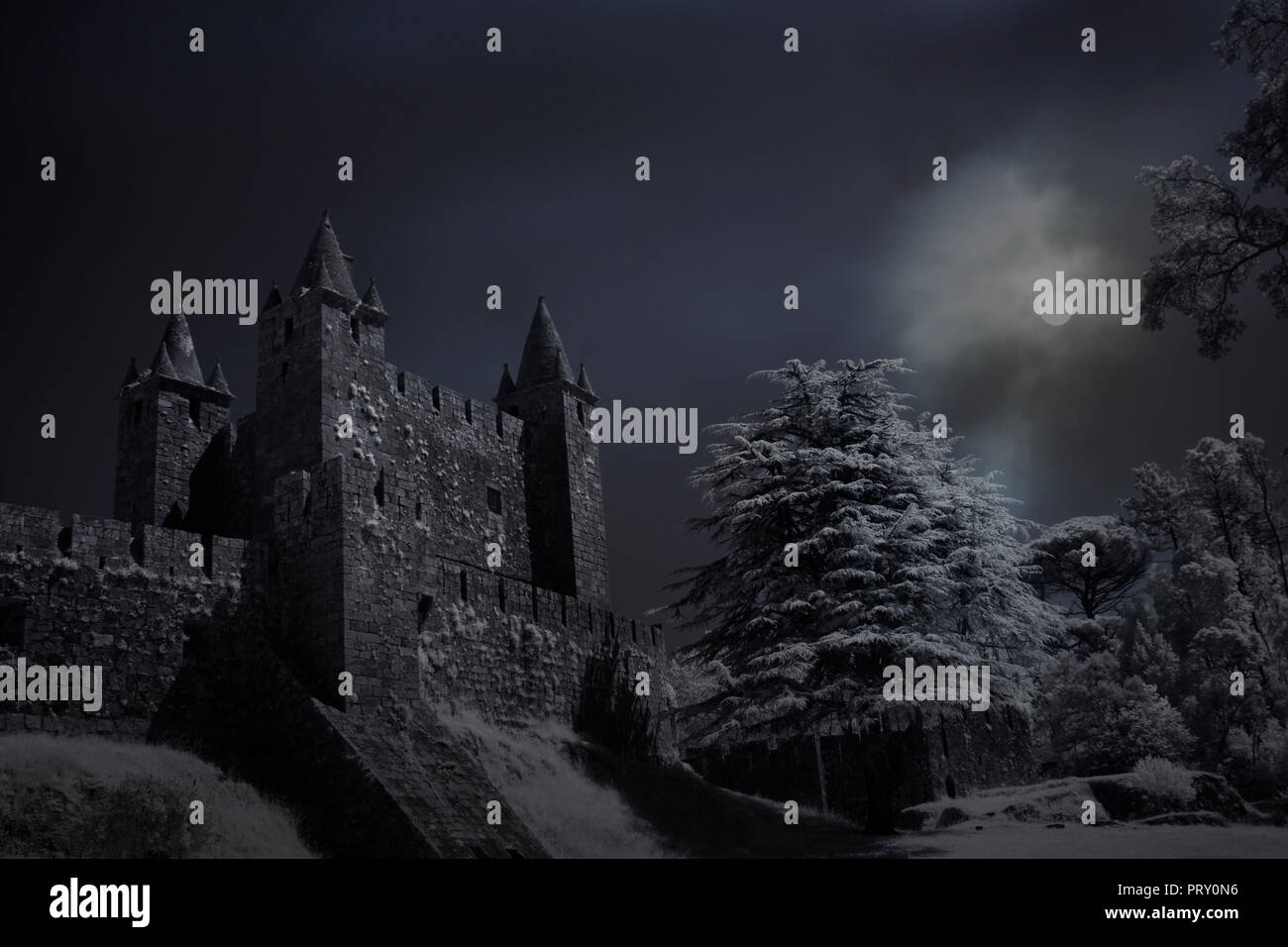 Medieval Castle Night Moon High Resolution Stock Photography and Images ...