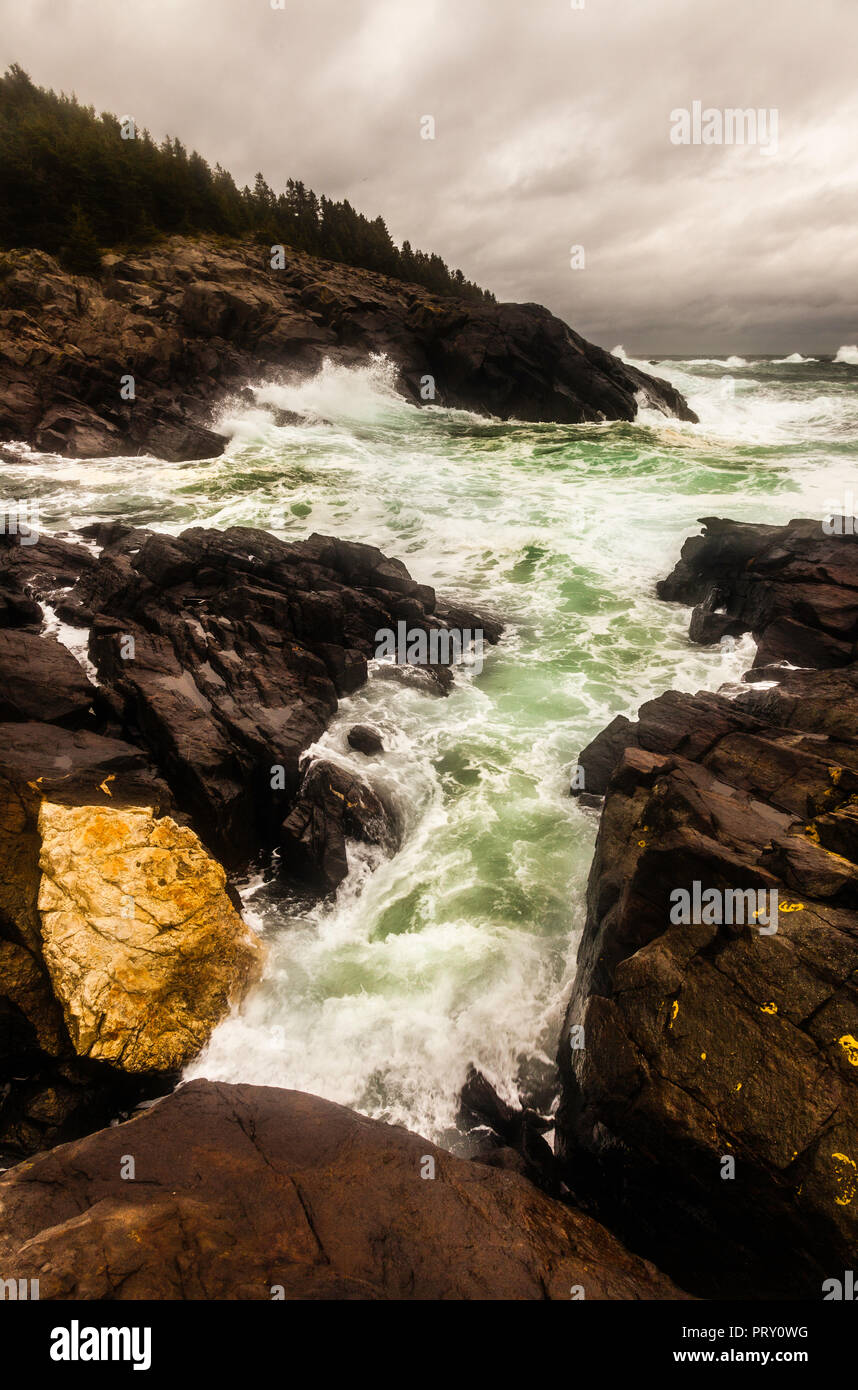 Christmas Cove Storm Monhegan Island, Maine, USA Stock Photo - Alamy