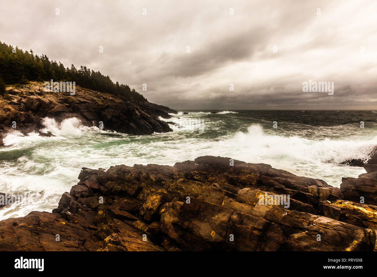 Christmas Cove Storm Monhegan Island, Maine, USA Stock Photo - Alamy