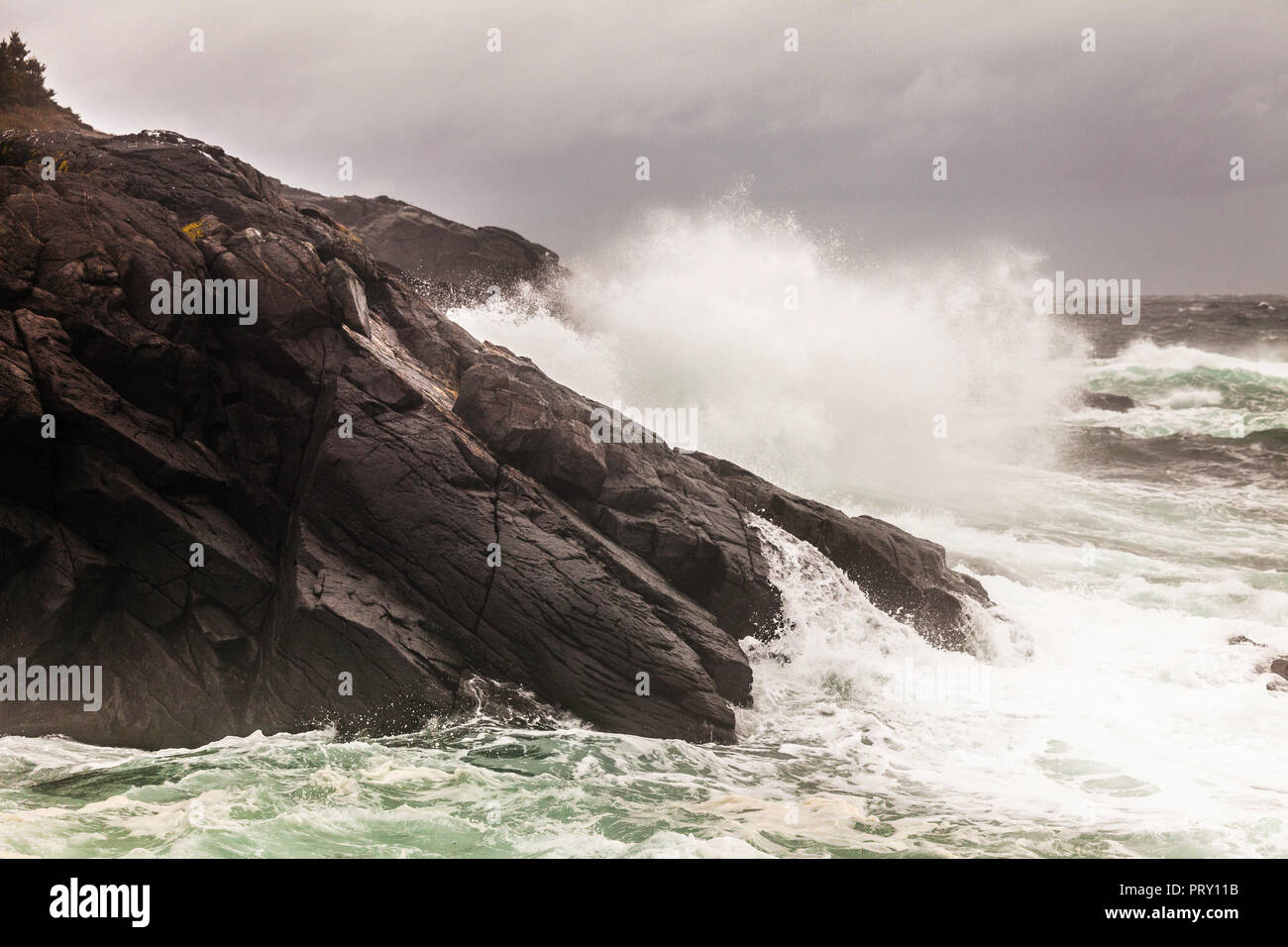 Christmas Cove Storm Monhegan Island, Maine, USA Stock Photo - Alamy