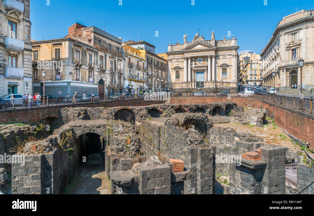 Greek roman theatre catania hi-res stock photography and images - Alamy