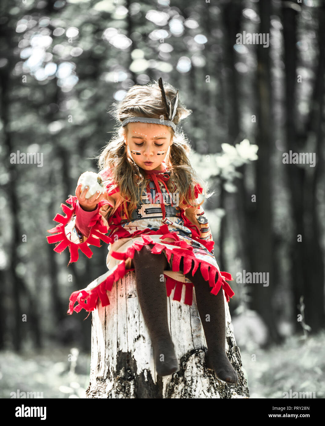 Native american indian girl eating hi-res stock photography and images ...
