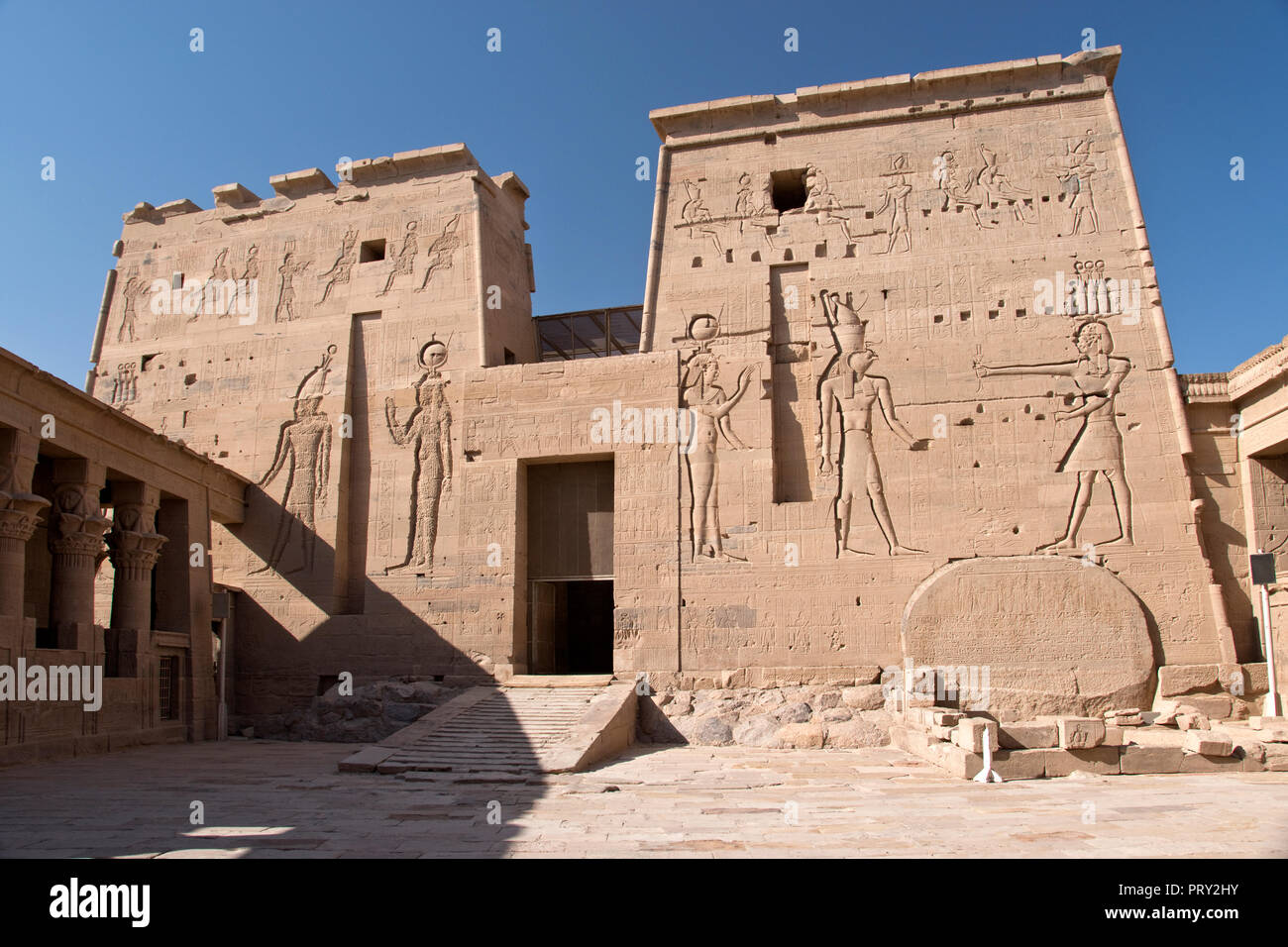 The Temple of Isis at Philae, relocated by UNESCO to Agilkia Island due ...