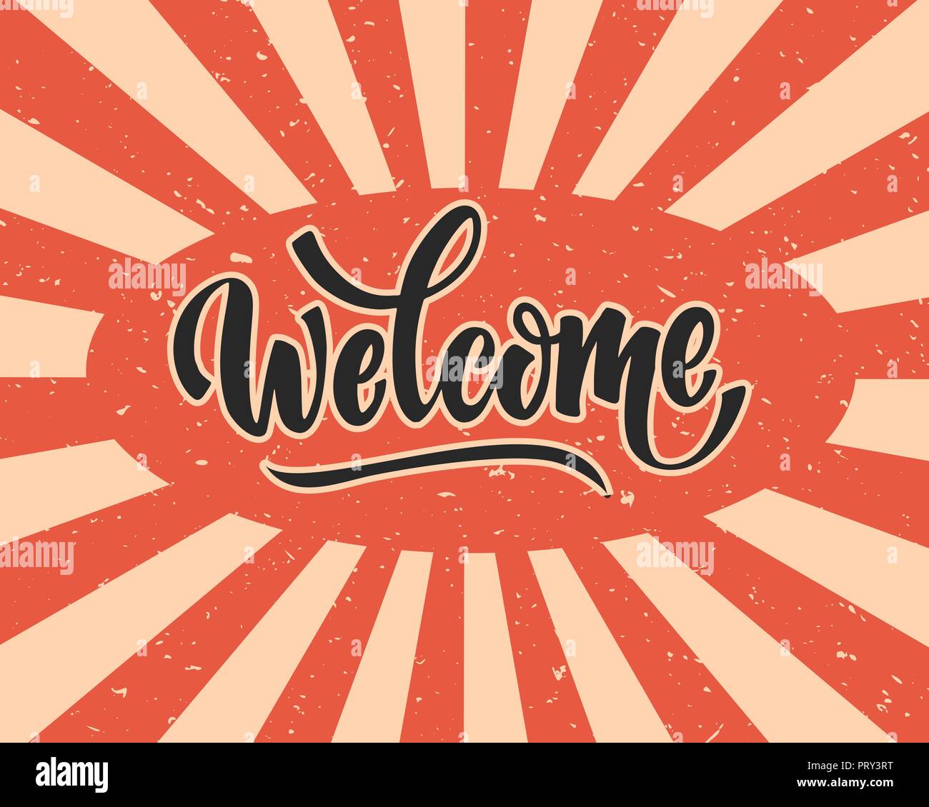 welcome lettering text. Modern calligraphy style illustration Stock ...