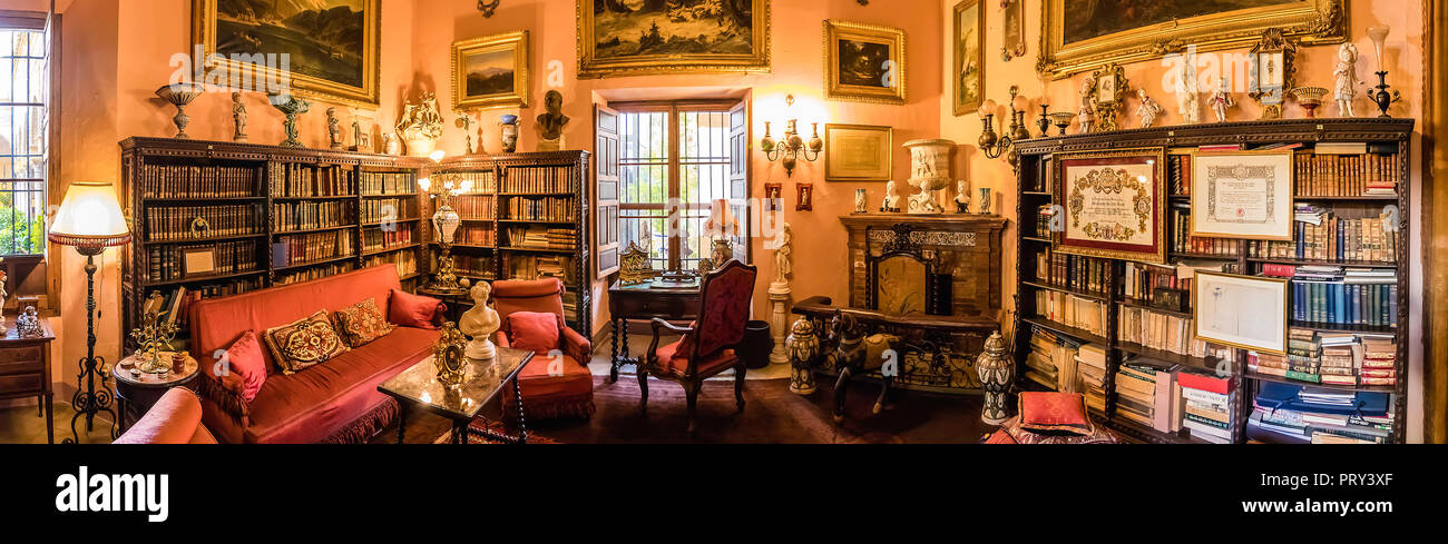 Seville, Spain - October 28, 2017: Library of Palace of the Dukes of ...