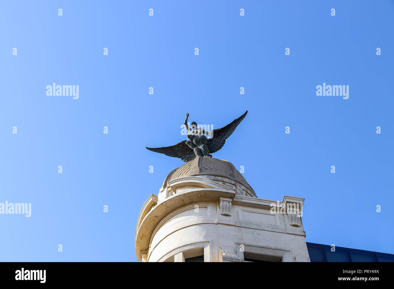 HUELVA, SPAIN - APRIL 18 2017: Dome of La Union y el Fenix building ...