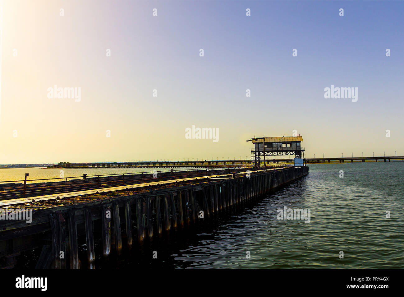 Perspertive view of old and abandoned mining dock of Tharsis, known as ...