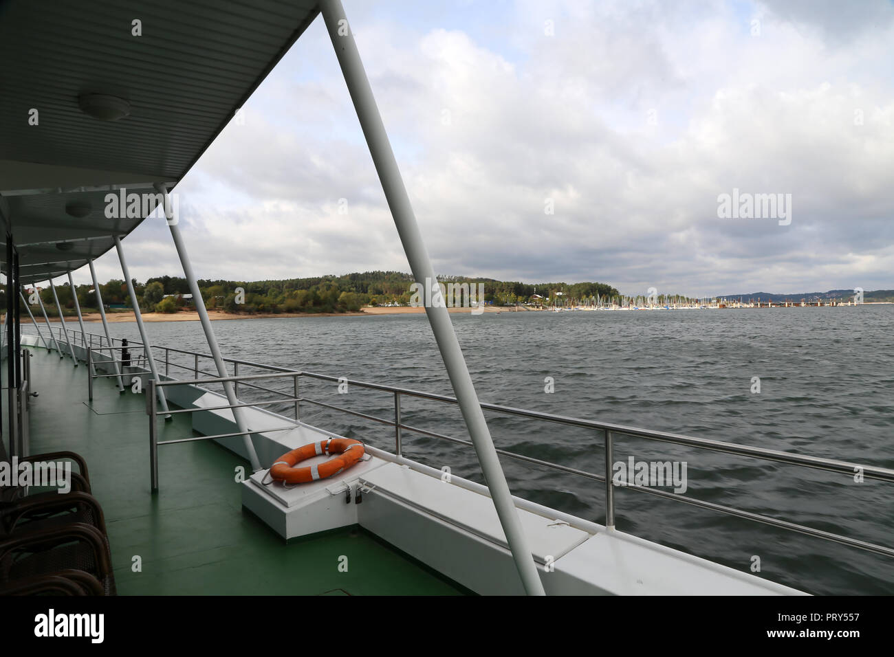 Boat trip on the Lake in Bavaria. Brombachsee, Germany Stock Photo - Alamy