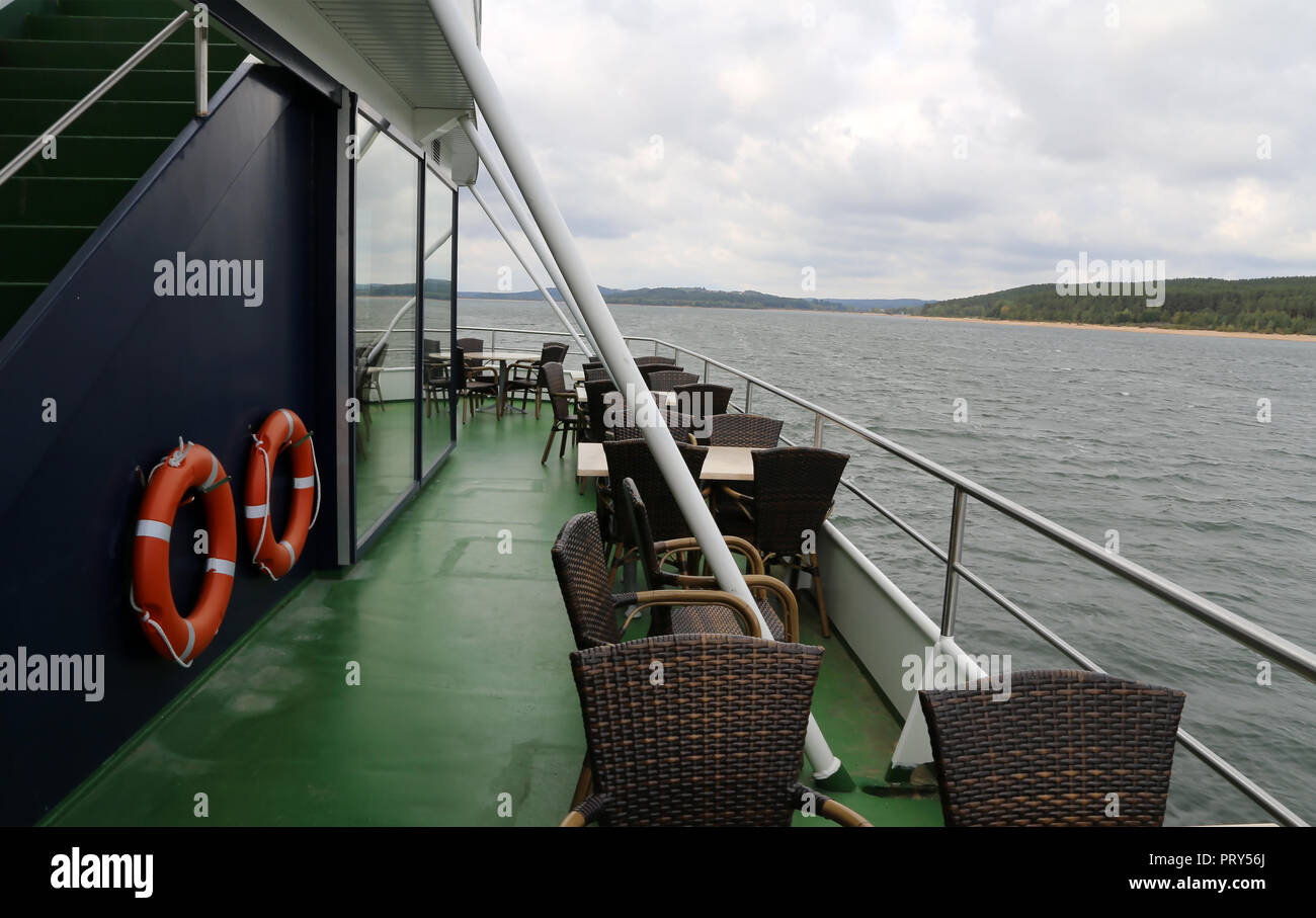 Boat trip on the Lake in Bavaria. Brombachsee, Germany Stock Photo - Alamy