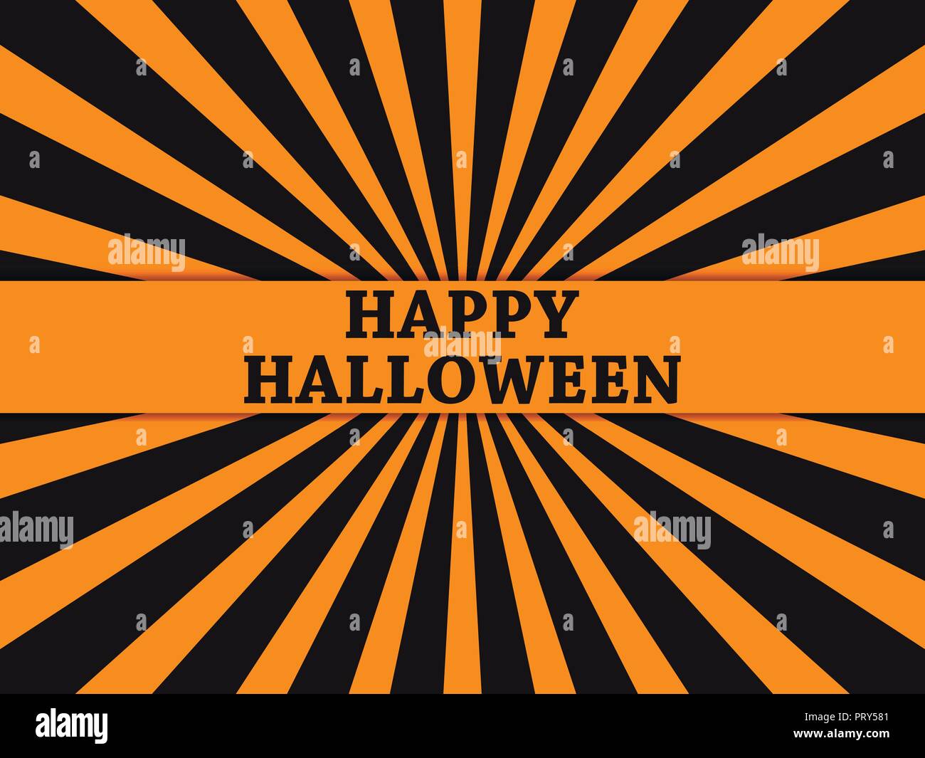 Happy Halloween October 31st, holiday greeting card with rays on ...