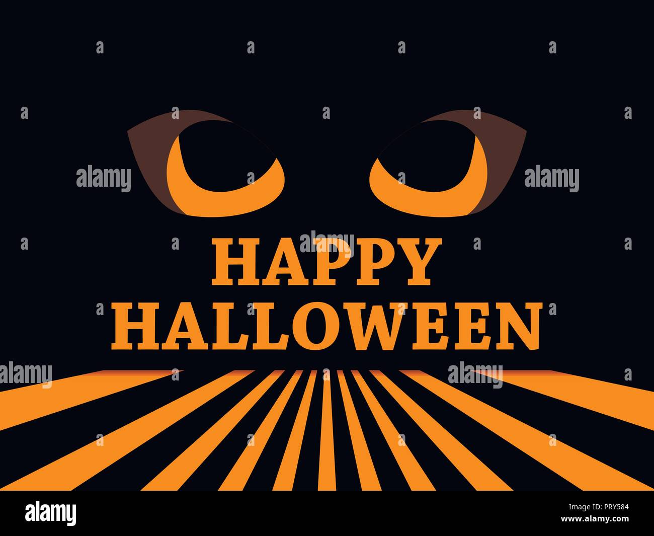 Happy Halloween October 31st. Holiday greeting card with evil scary ...