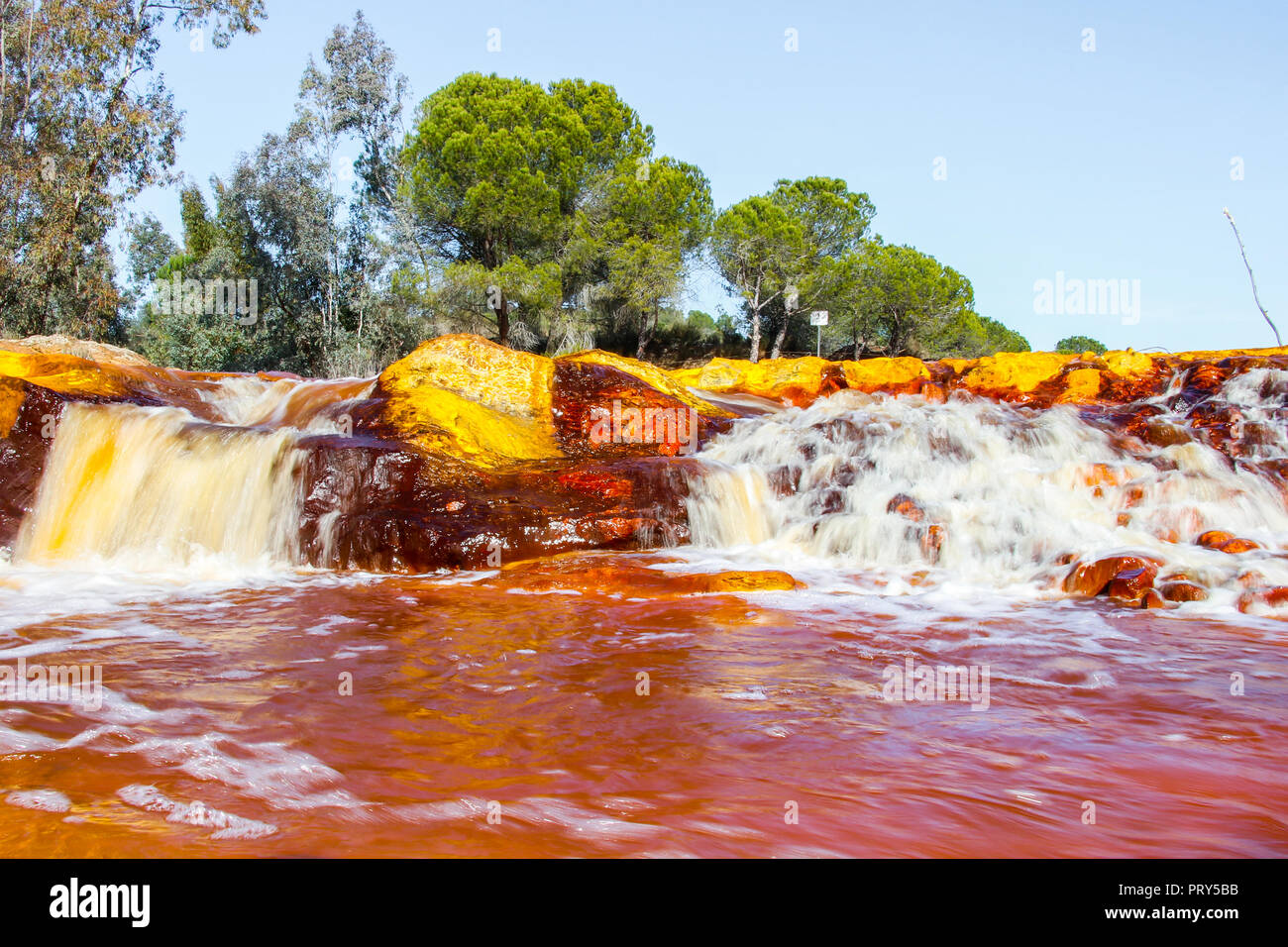 Red river waterfall, "Rio Tinto Stock Photo - Alamy