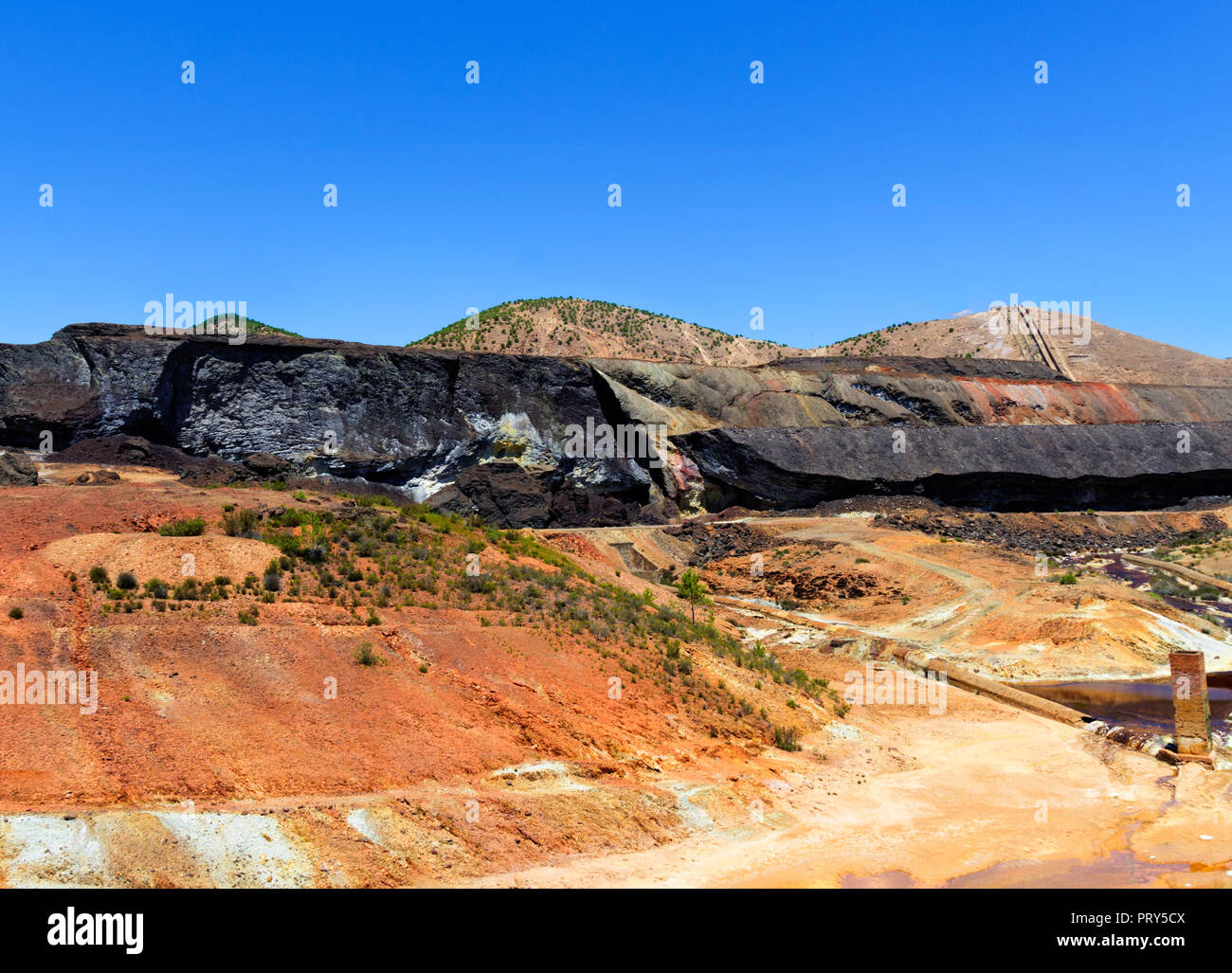 Copper dross in copper mining in far view Stock Photo - Alamy