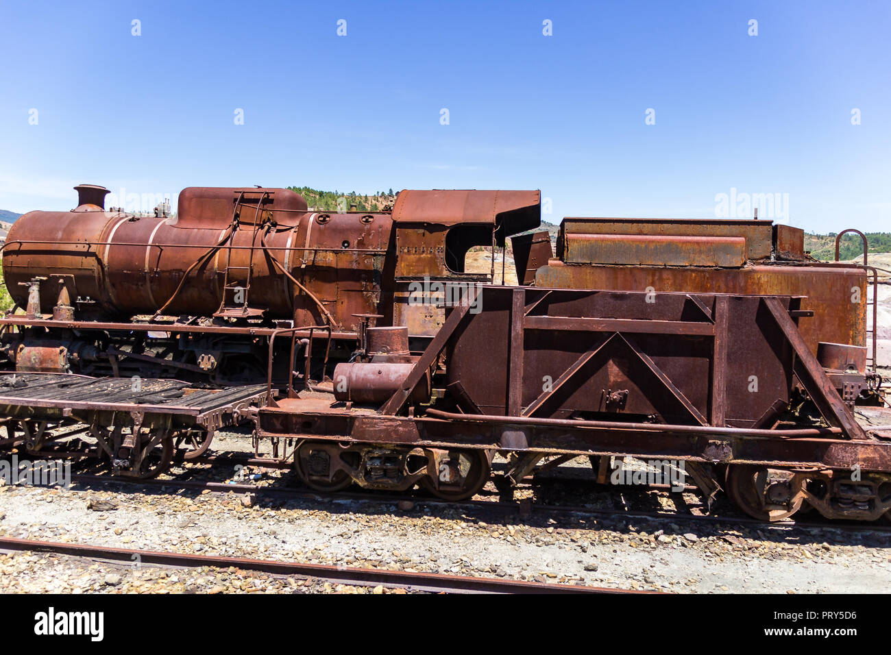 Old and rusty steam locomotive abandoned Stock Photo - Alamy