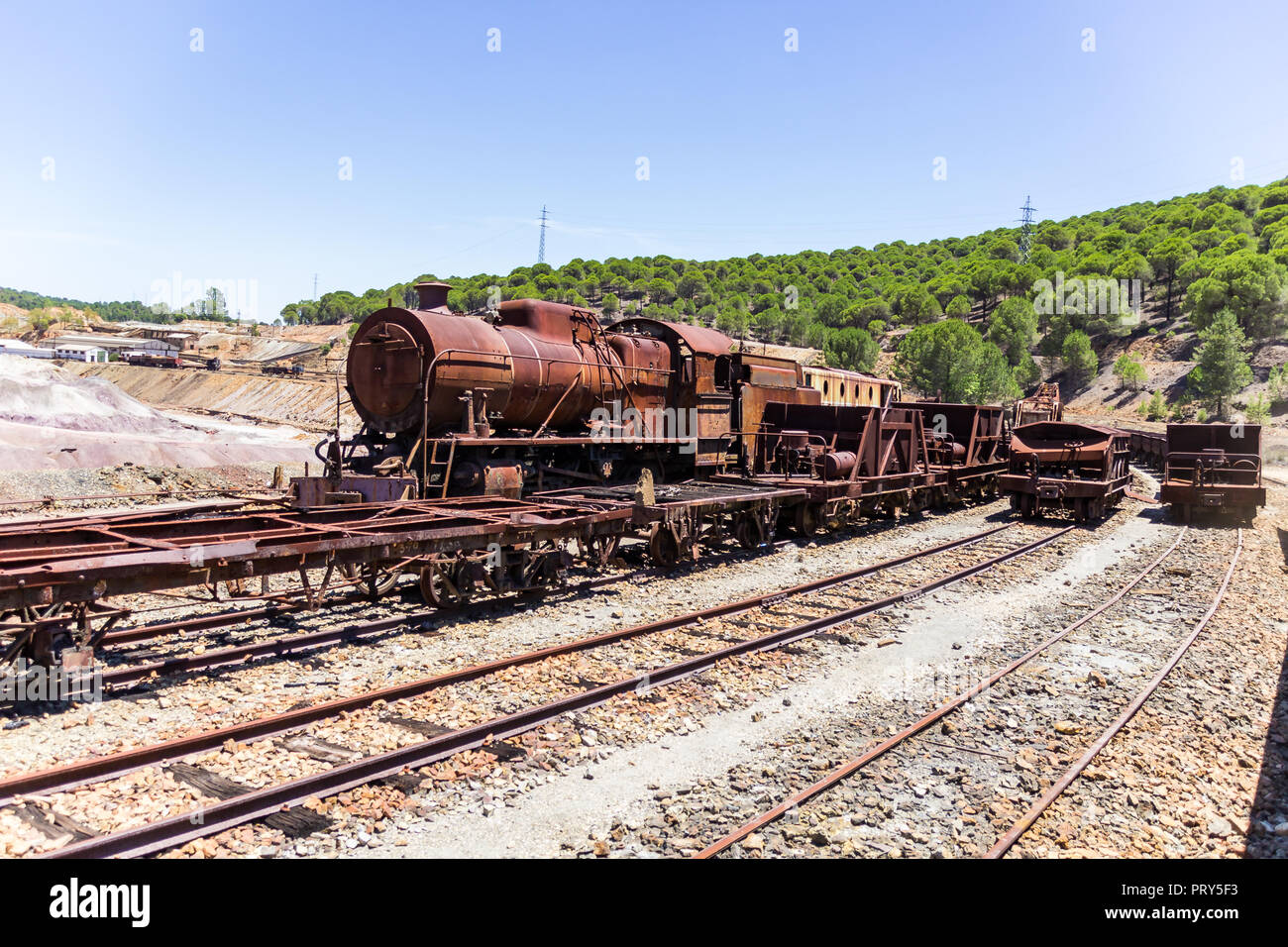 Old steam traim used in copper mining in Rio Tinto Stock Photo - Alamy