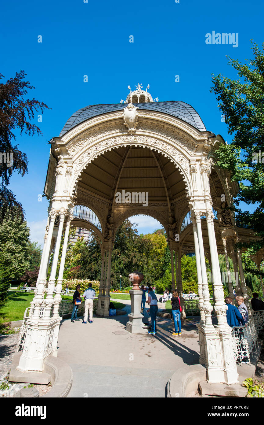 Karlovy Vary - thermal springs spa town in Bohemia, Czechia. Karlsbad ...