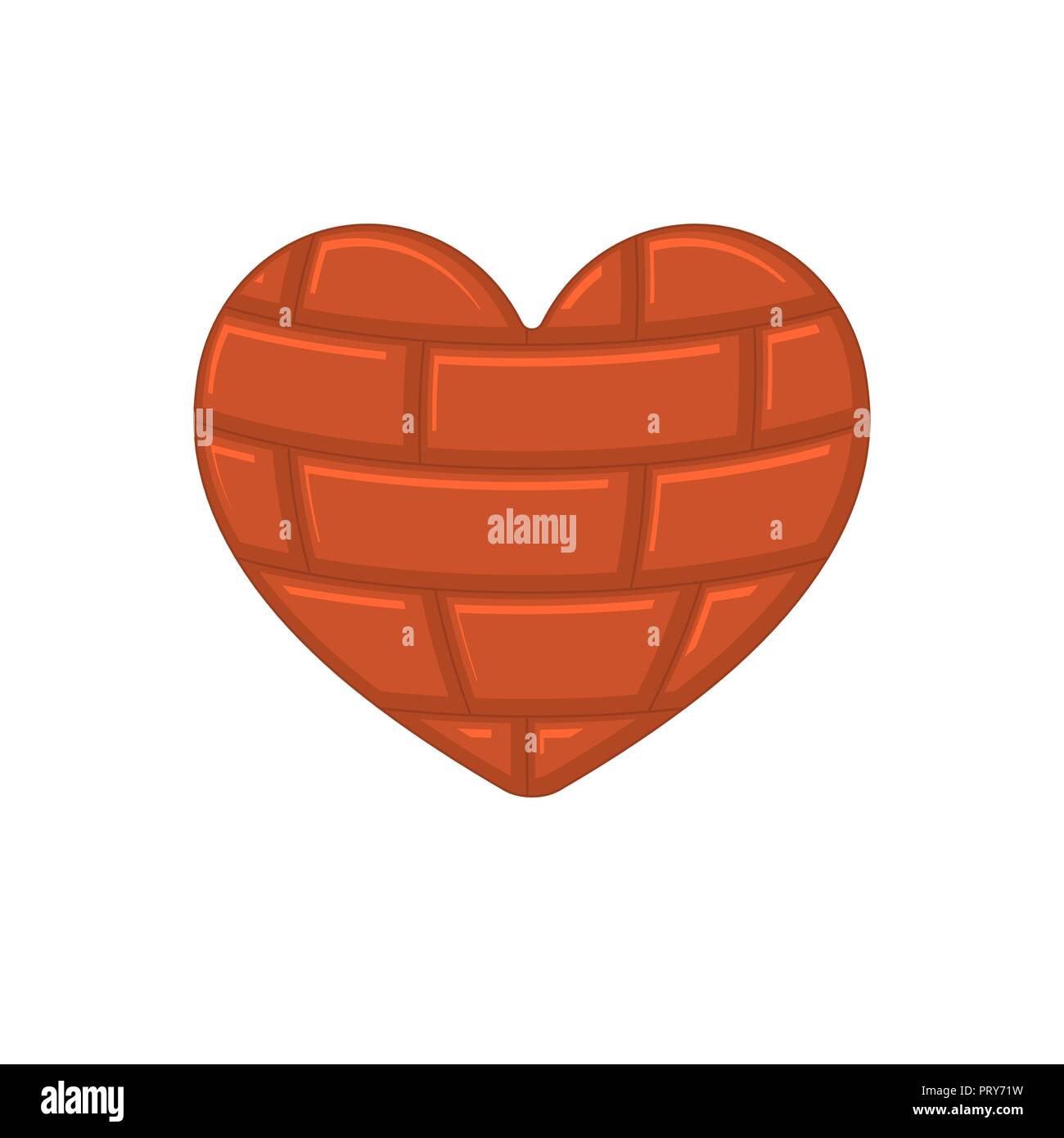 Brick heart isolated. Rock internal organ. love symbol Vector ...