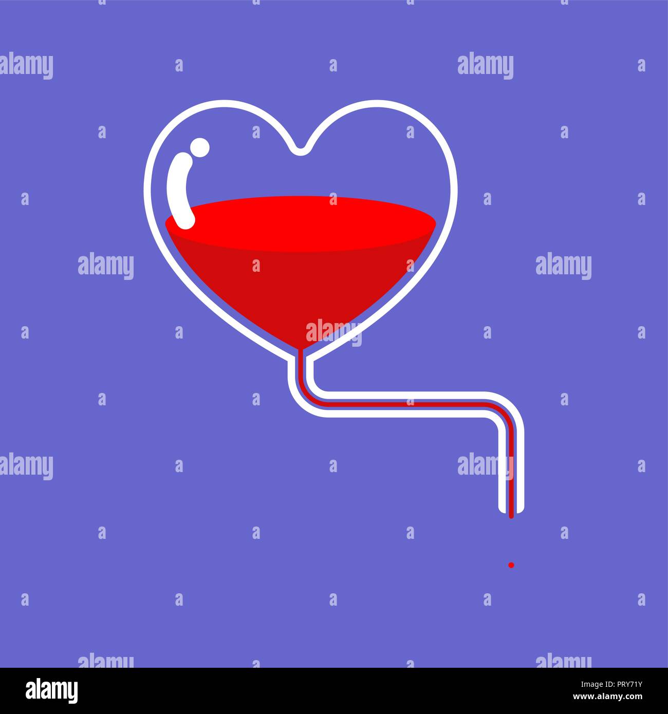 Heart Anatomical Glass Transparent and blood. Donation Illustration of ...