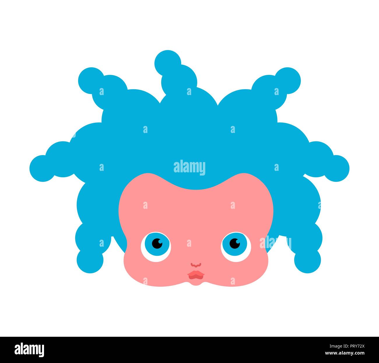 Little girl face. Doll head. Vector illustration Stock Vector Image ...