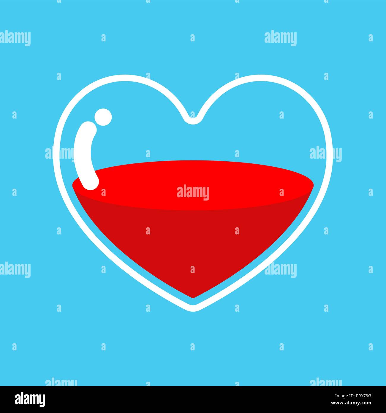 Heart Glass Transparent and blood. Donation Illustration of blood ...