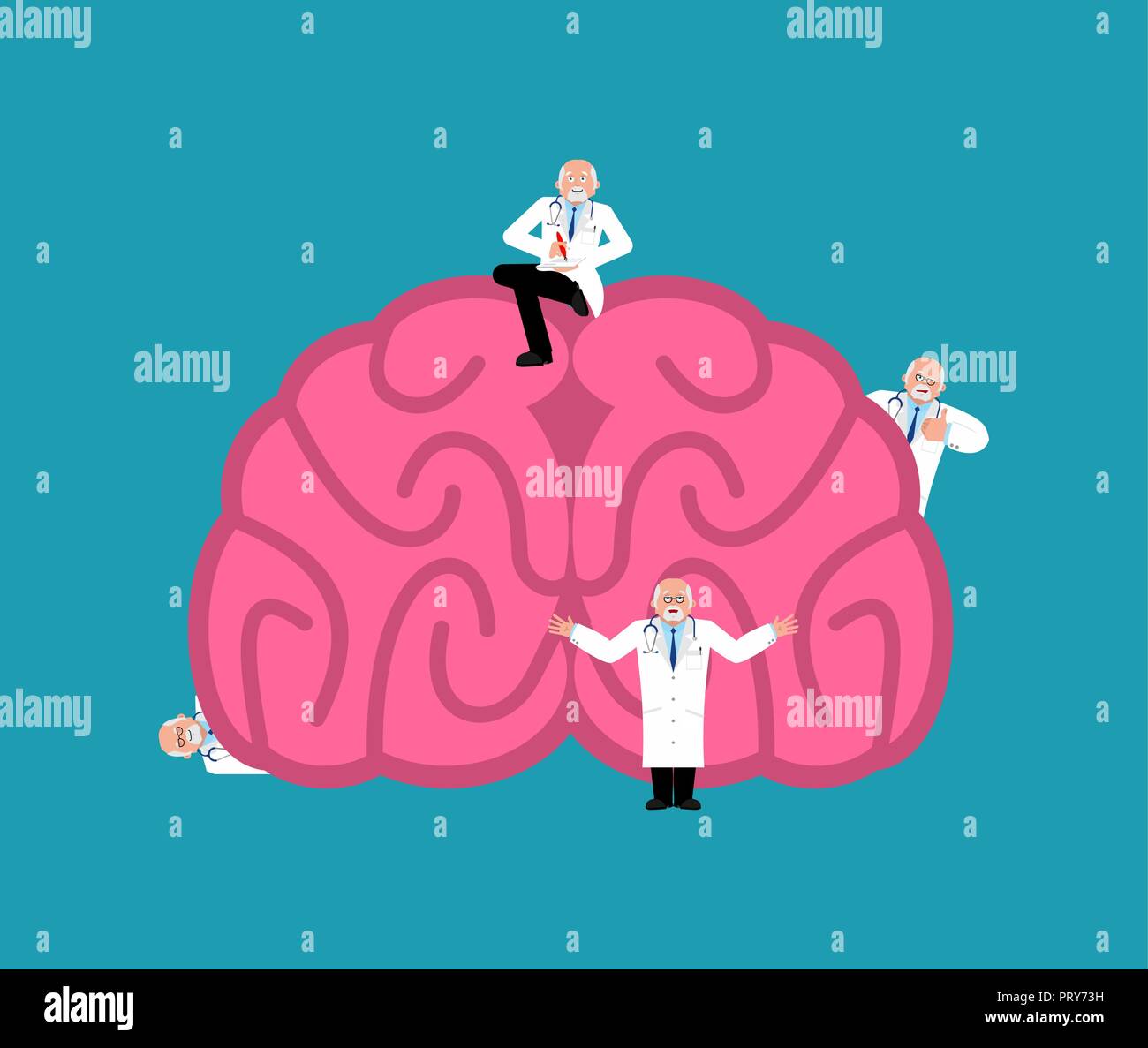 Repair and maintenance brain. miniature Doctor and brains. Medical ...